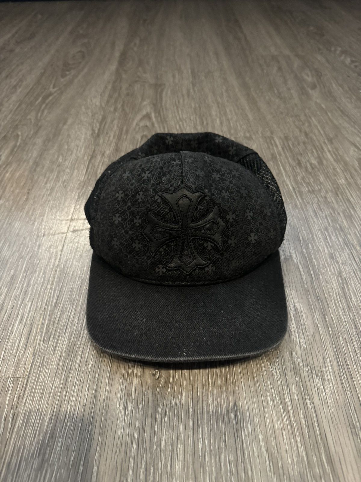 Chrome Hearts Chrome Hearts Plus Monogram Print Leather Cross Patch Hat ...
