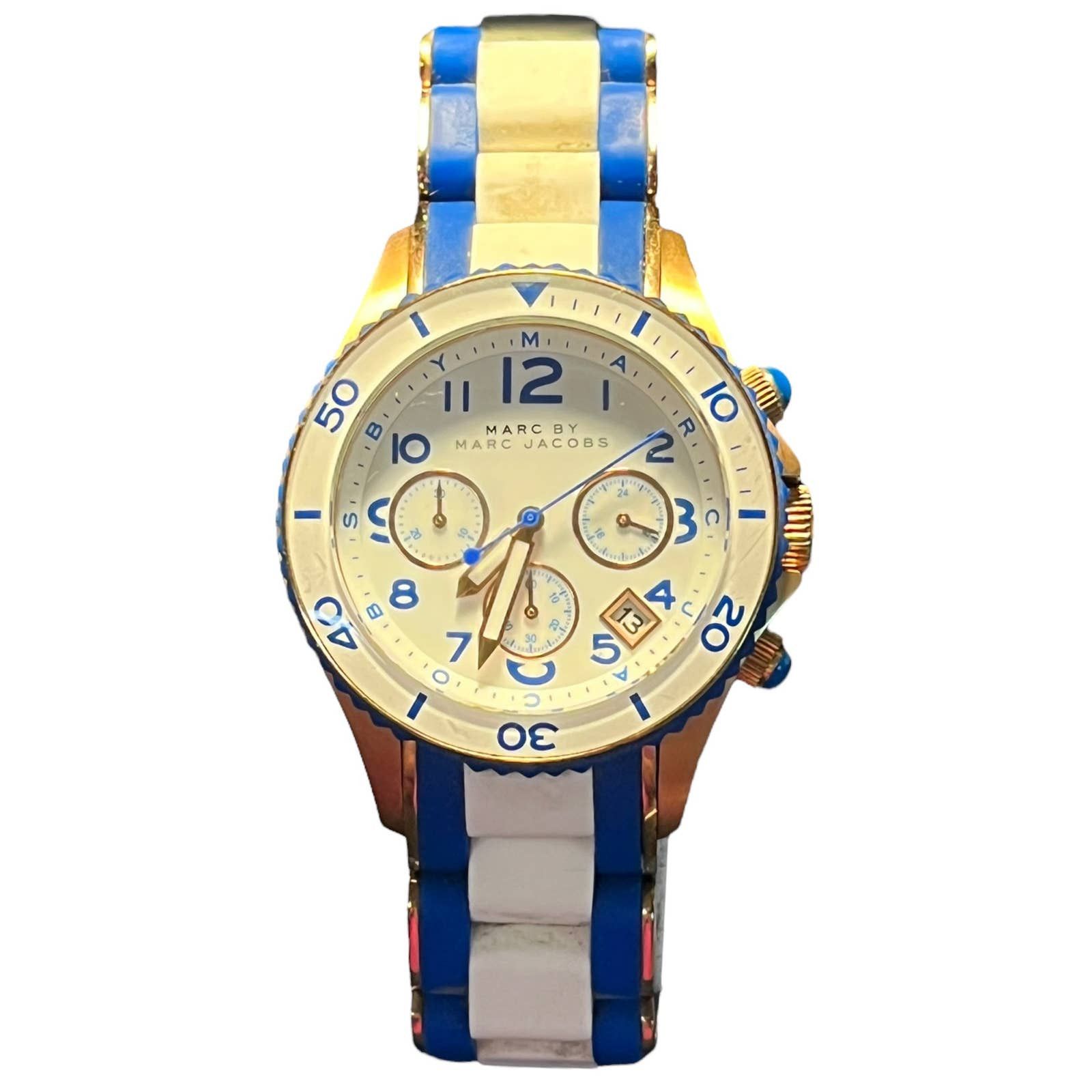 Marc Jacobs Marc Jacobs Rock Chrono White dial two tone watch | Grailed