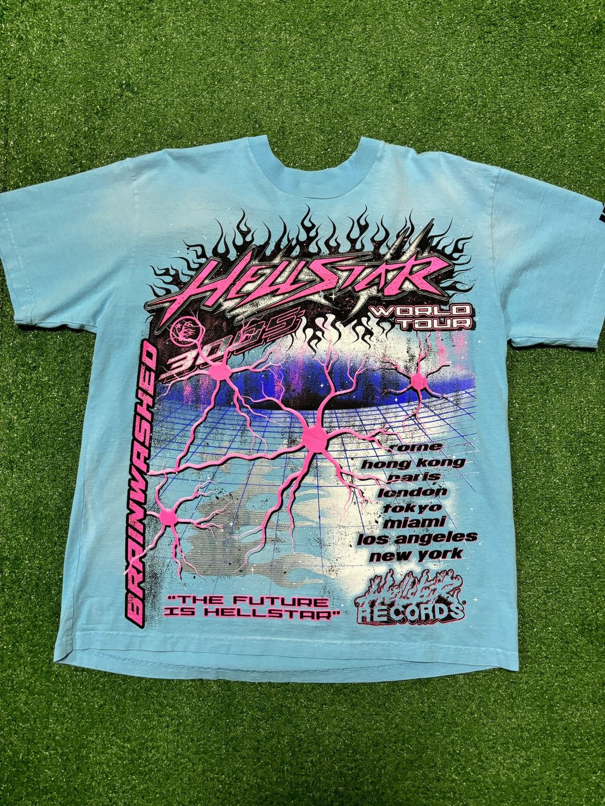 HELLSTAR Hellstar Neuron Tour T-Shirt Light Blue | Grailed