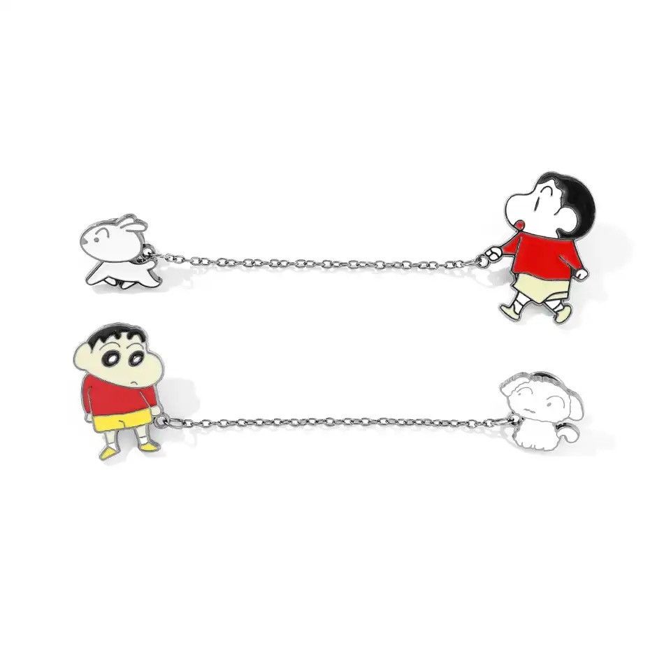 Cuban Link Chain Crayon Shin-Chan Lapel Pin | Grailed