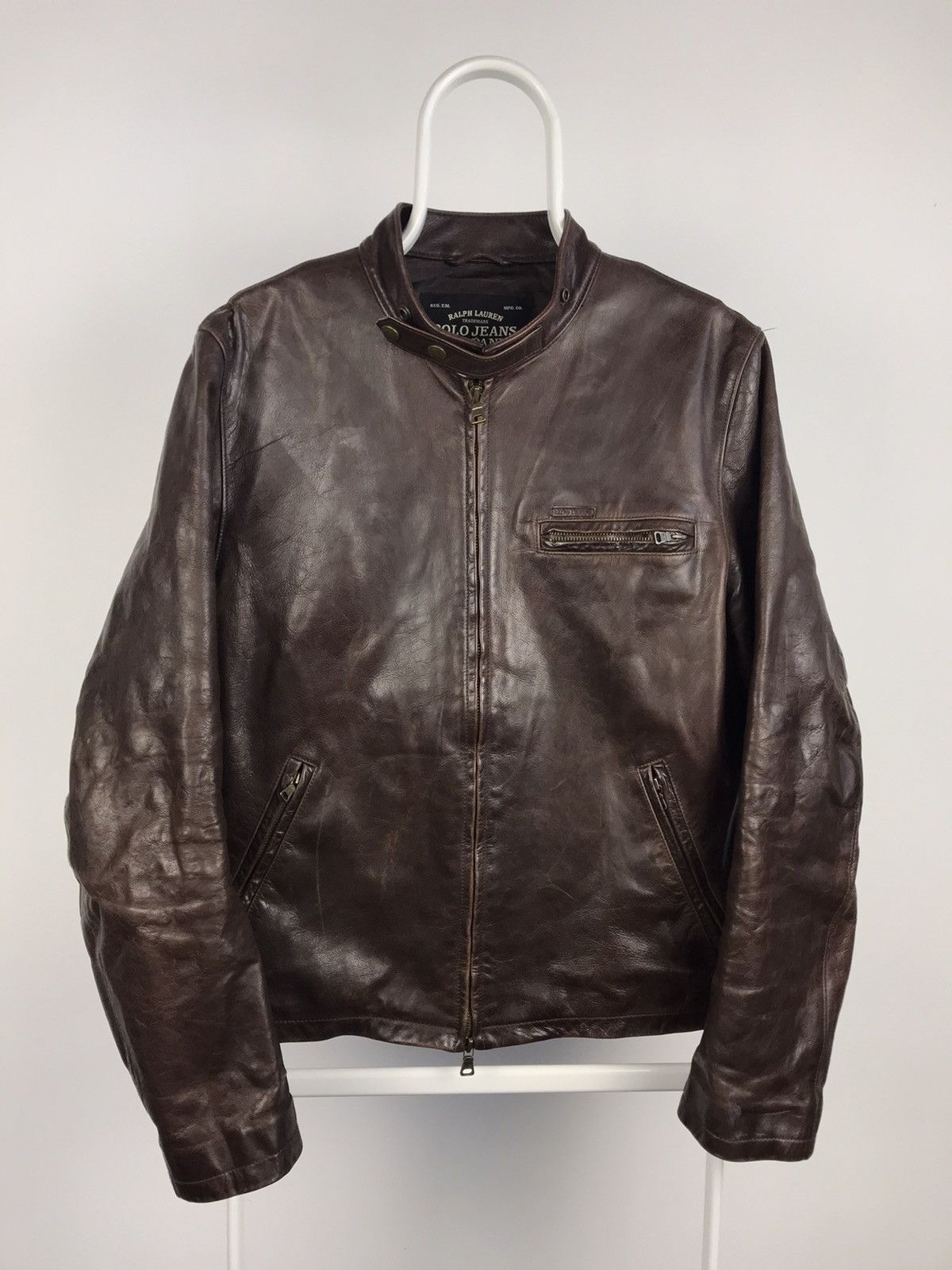 Polo Ralph Lauren Vintage Polo Ralph Lauren Jeans Brown Biker Leather Jacket | Grailed