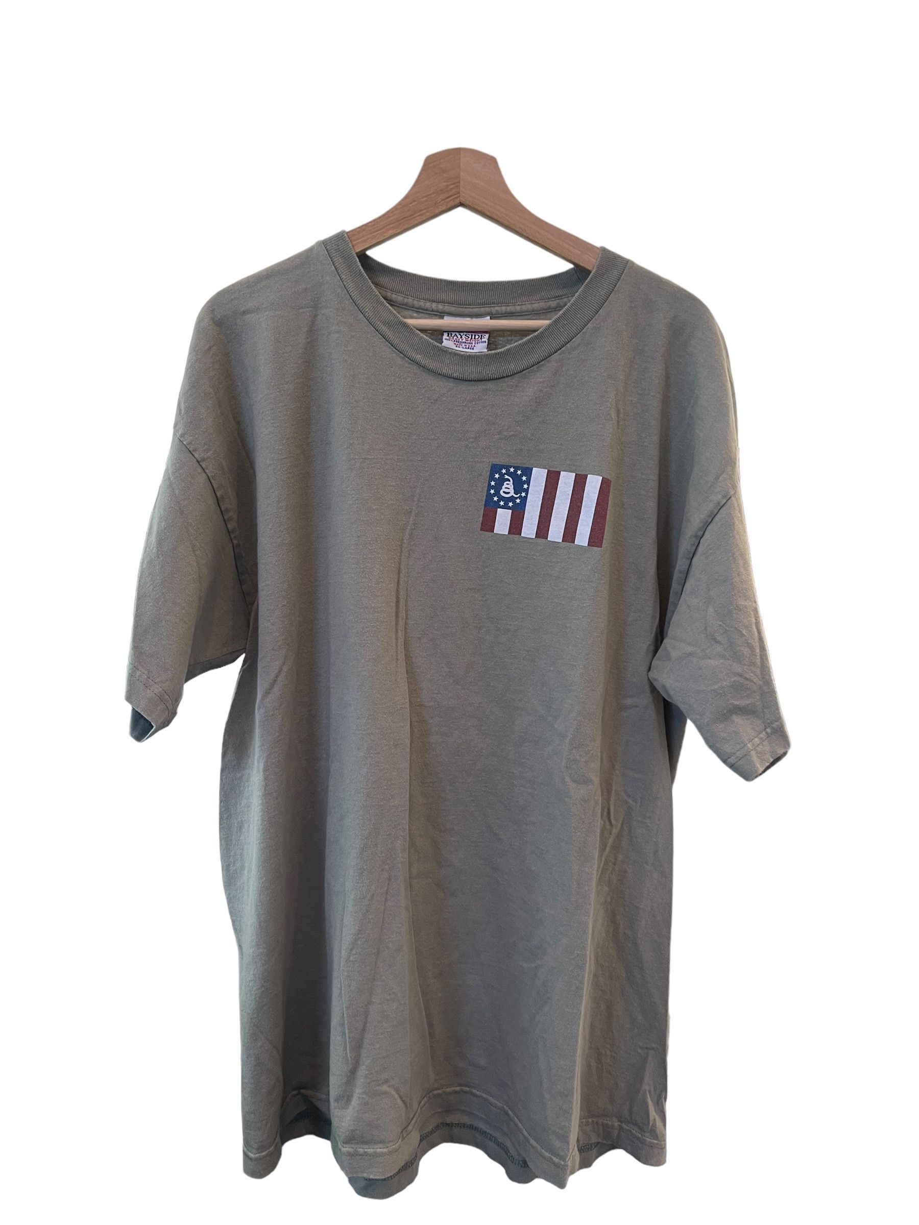 Made In Usa × Vintage Vintage USA Flag History of Defiance Bayside T ...