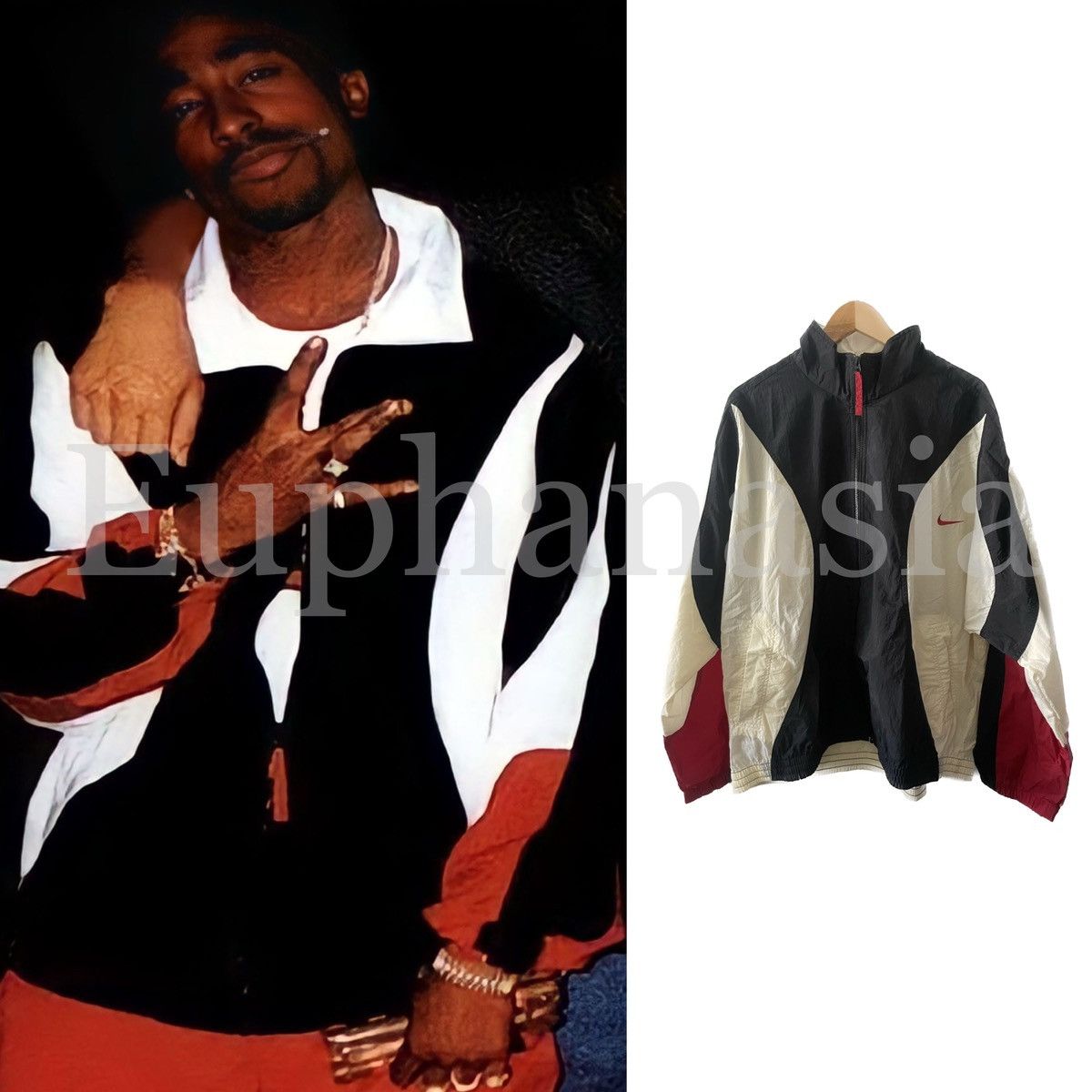 Nike × Vintage Nike Windbreaker Jacket **Style Worn By 2Pac** Vintage ...