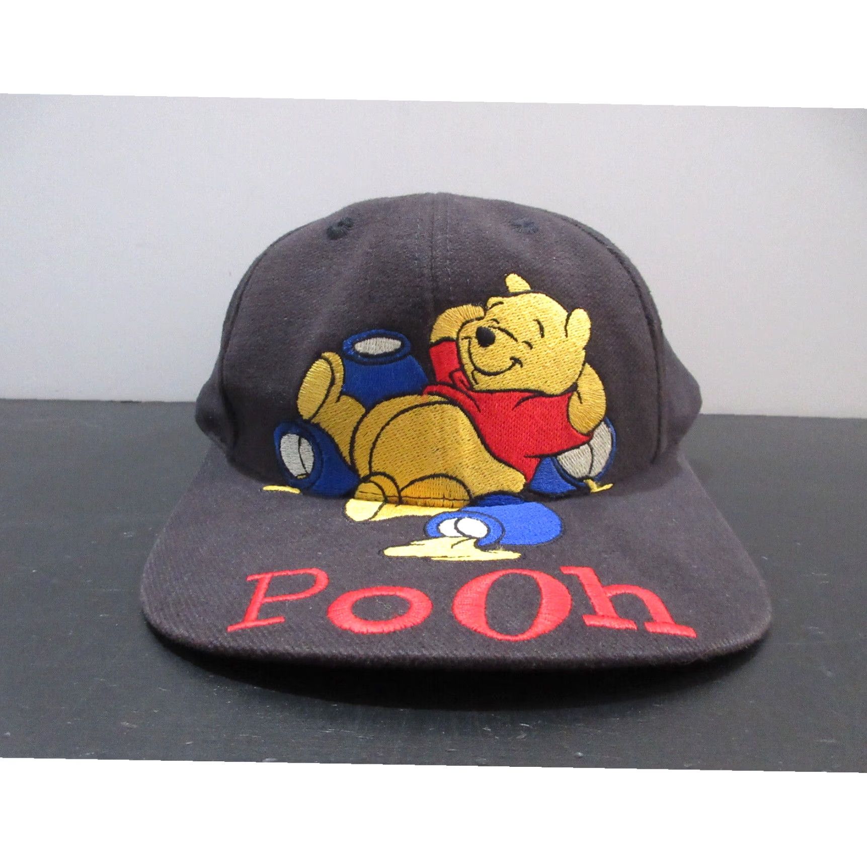 Disney Classic Black Winnie The Pooh Big Logo Mens Magic Kingdom Hat ...