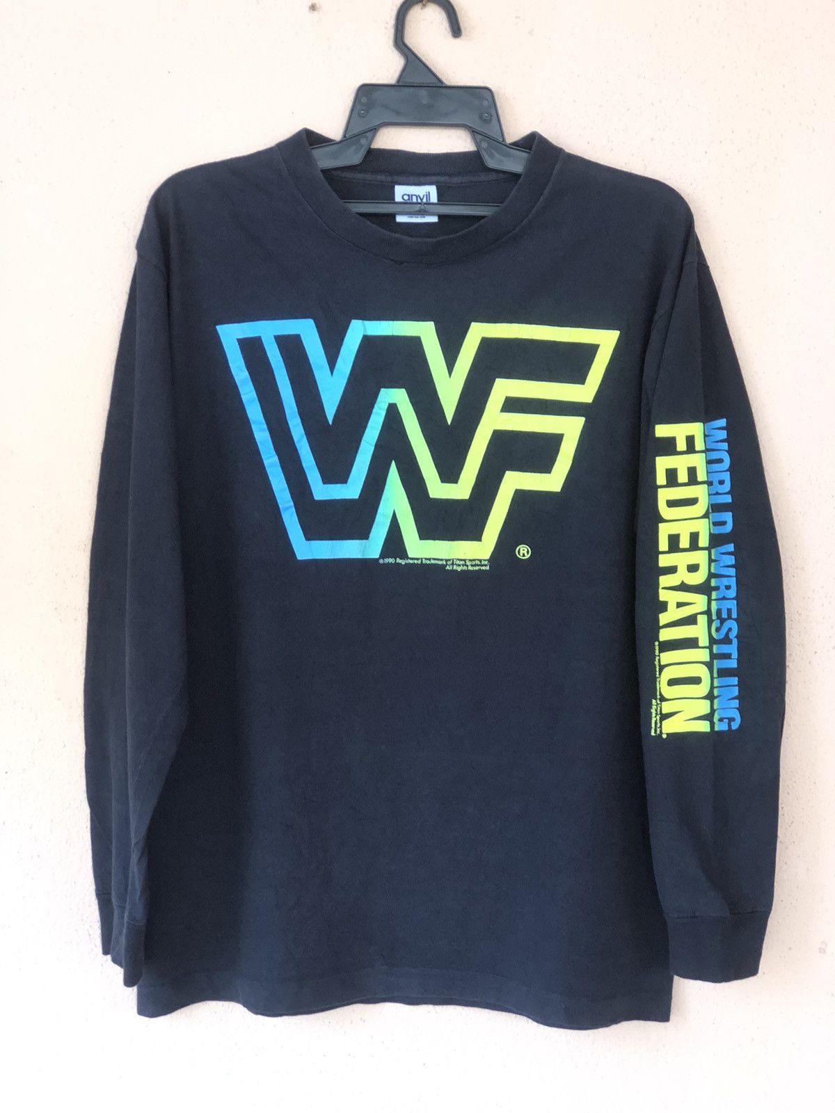 Rare × Vintage × Wwf Vintage 90s WWF Big Logo Wrestling Longsleeve ...