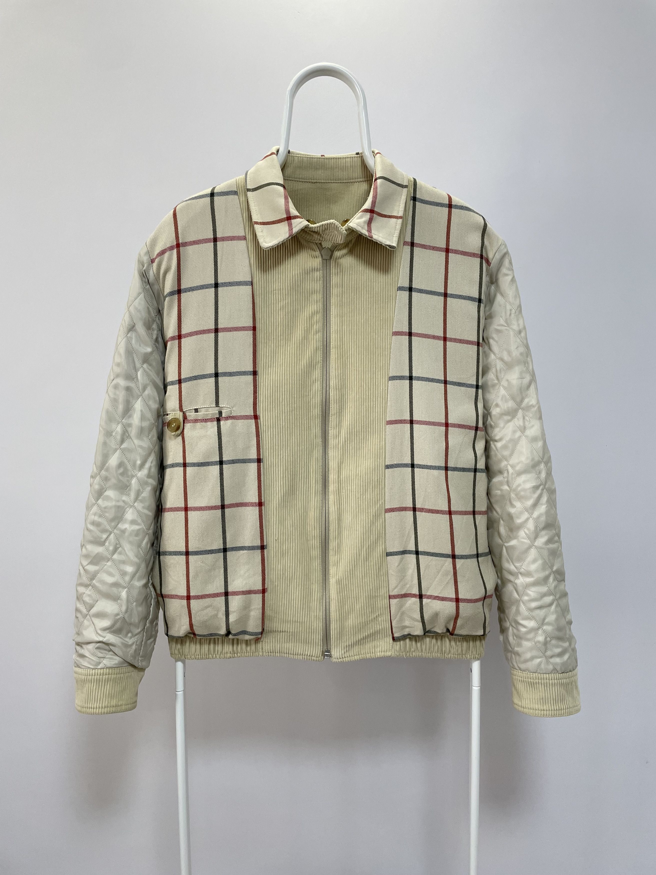 Burberry × Vintage THOMAS BURBERRY Corduroy Jacket Bomber Check Blouson ...