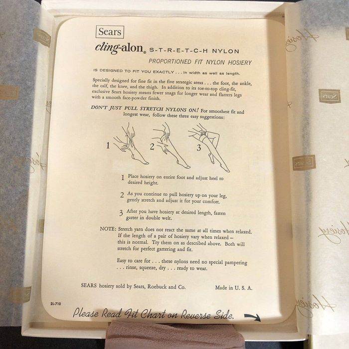 Vintage Sears Seamless Nylon Stockings Cling-alon 60s NEW with Box ...