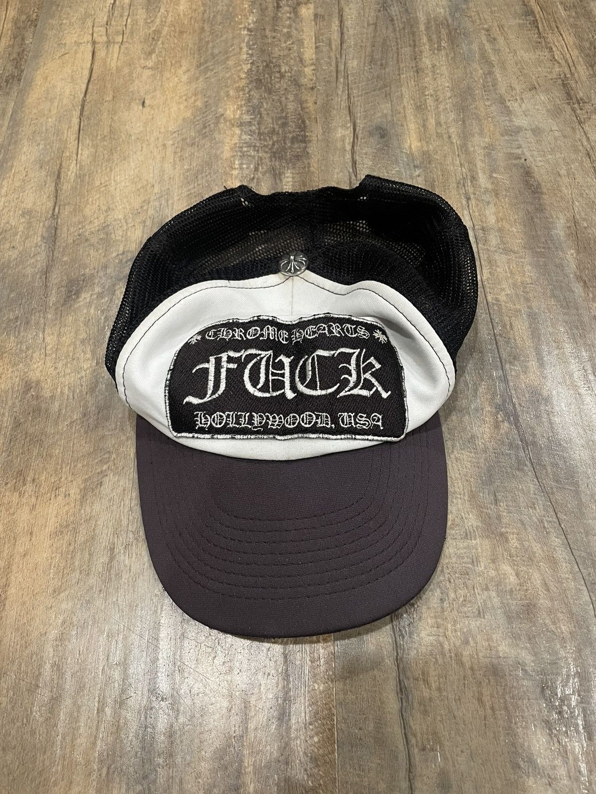 Vintage Vintage 90s Chrome Hearts FUCK Hollywood Trucker Hat Logo | Grailed