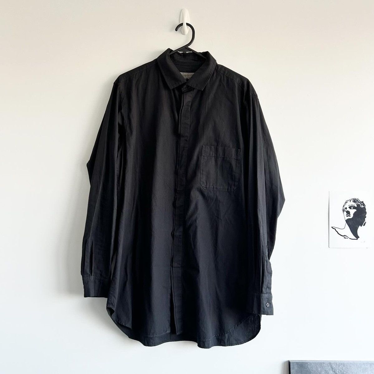 Yohji Yamamoto AW15 Object Dyed Hidden Placket Shirt | Grailed