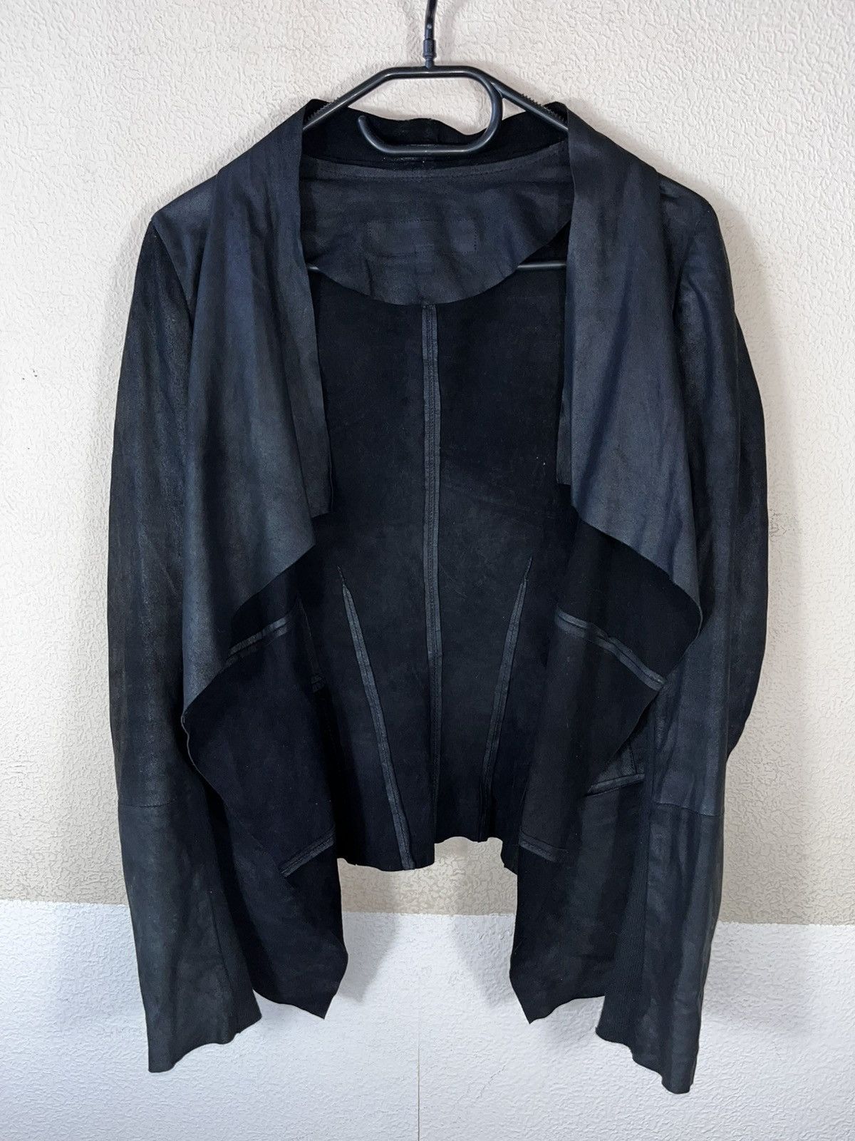 Vintage Vintage Rick Owens style asymmetric leather opium jacket | Grailed