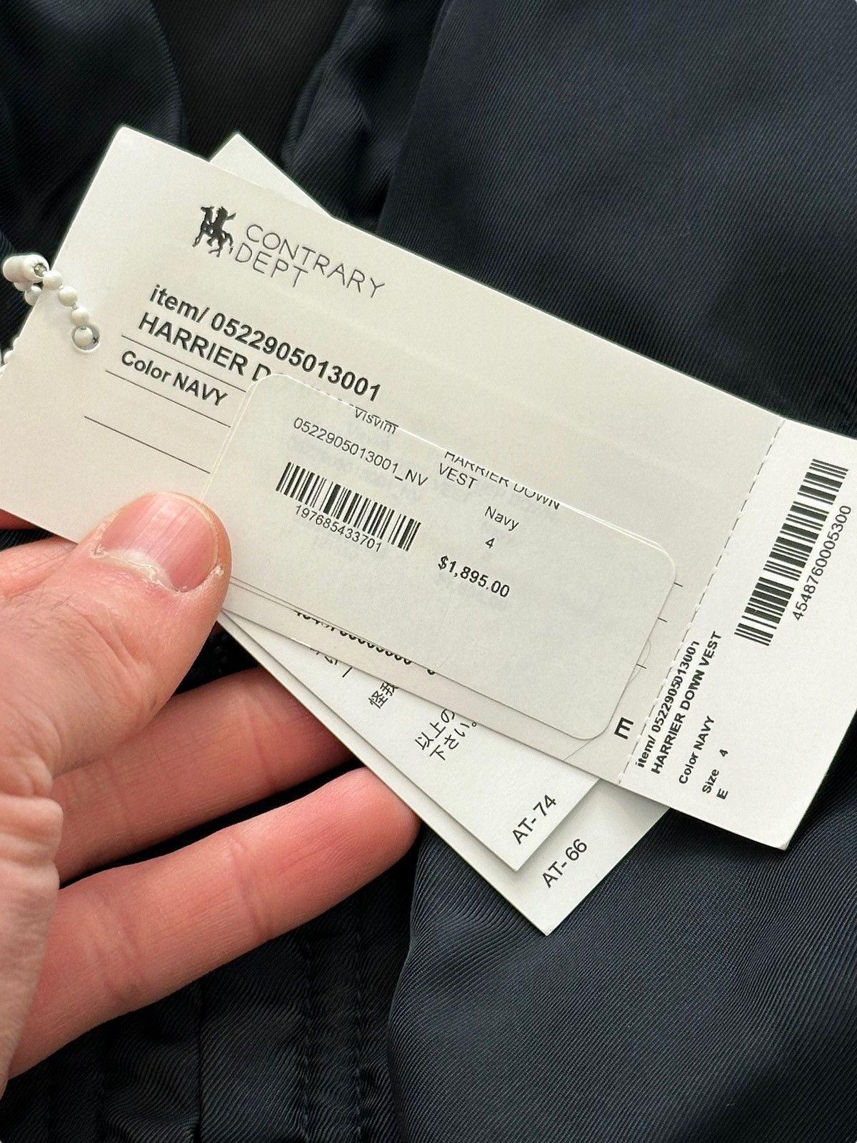 Visvim Sz4 22AW Contrary Dept. Harrier Down Vest Navy | Grailed