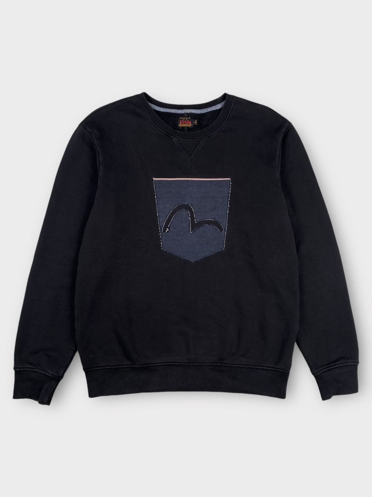 Evisu Black Selvedge Pocket Seagull Sweater | Grailed