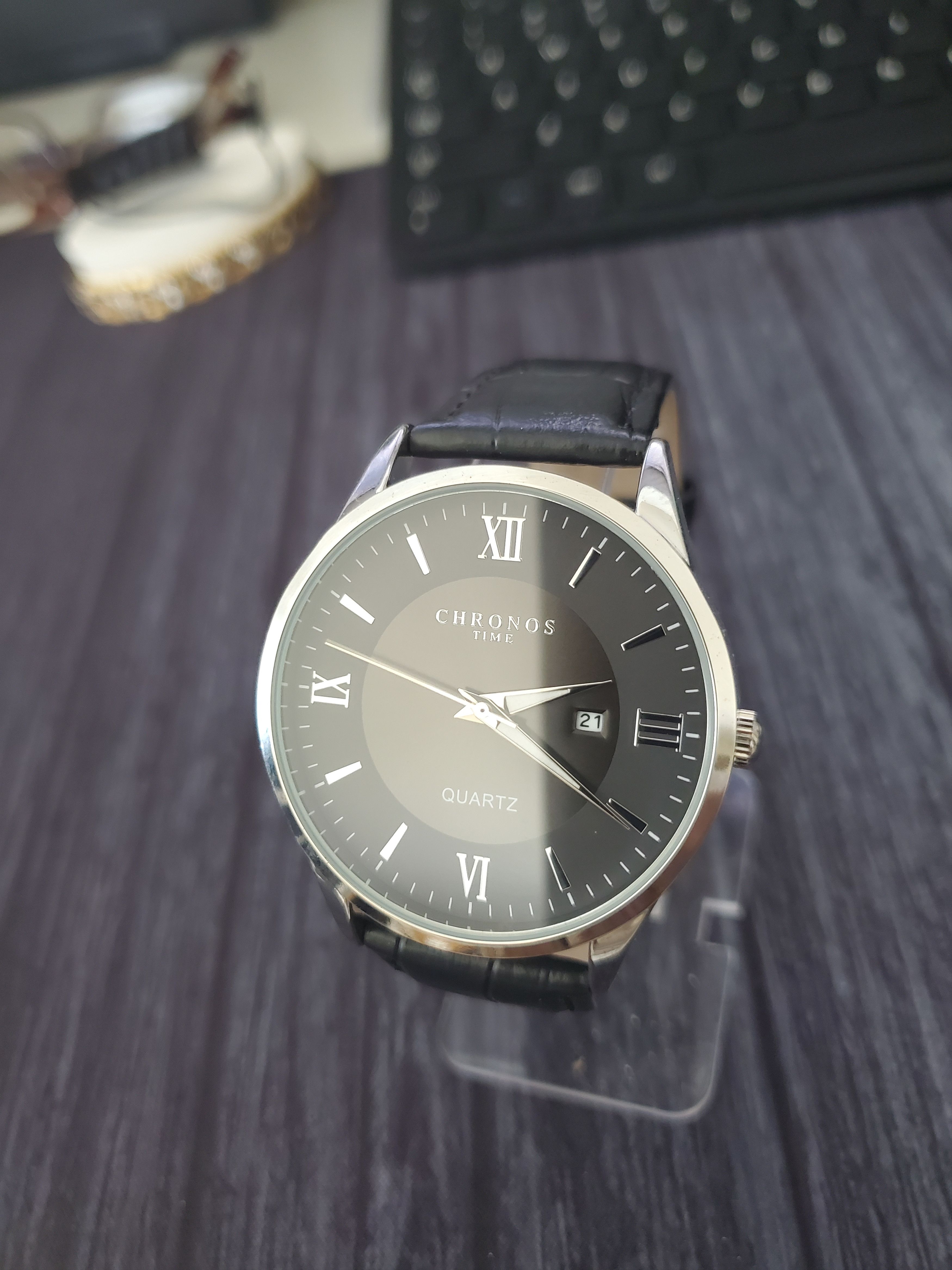 Other Chronos Japan Movement Tuxedo Black Roman Dial | Grailed