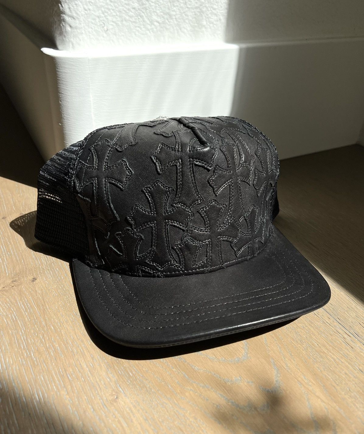 Chrome Hearts Leather Cross Patch Hat | Grailed