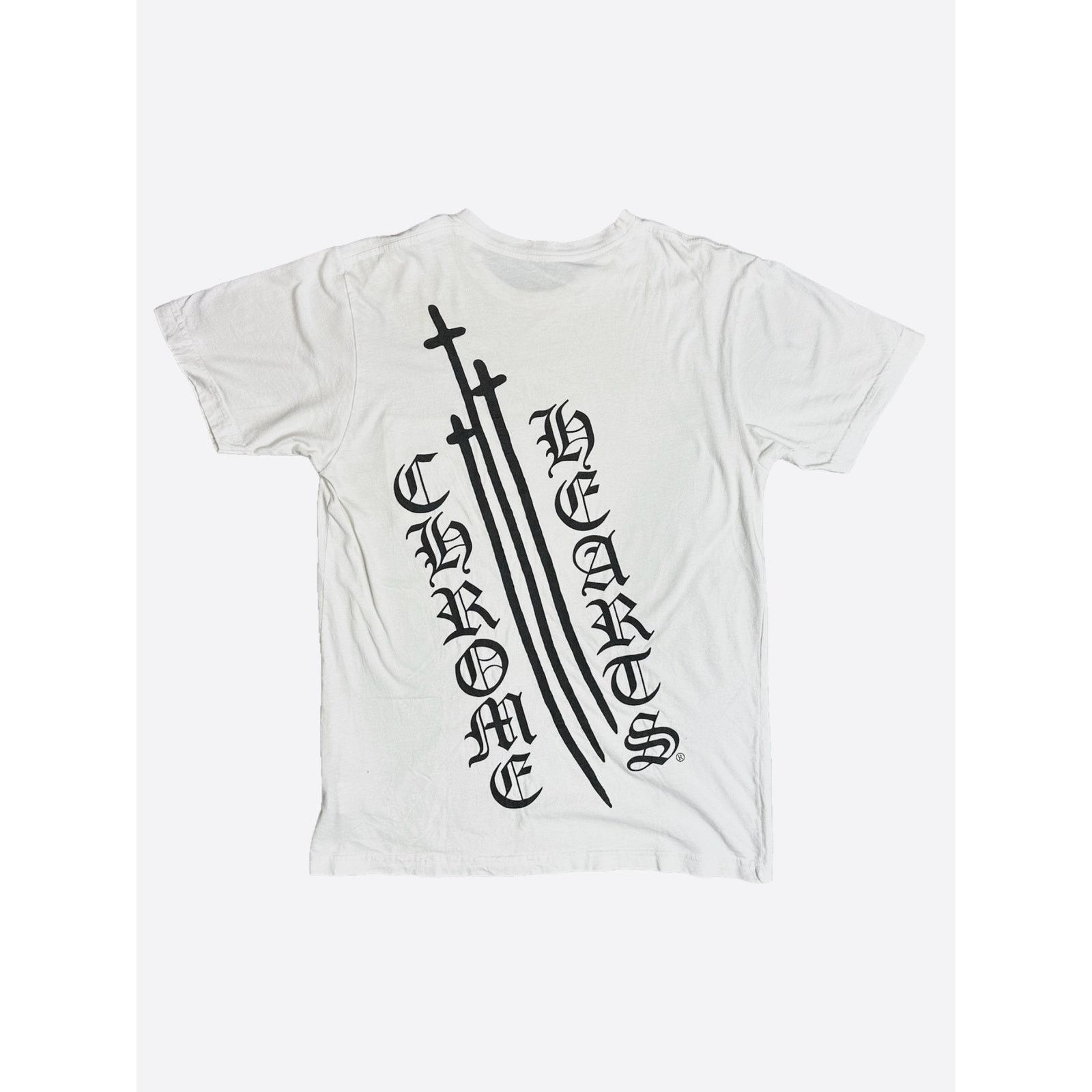 Chrome Hearts CHROME HEARTS VINTAGE TRI CROSS LOGO WHITE REAR TEE | Grailed