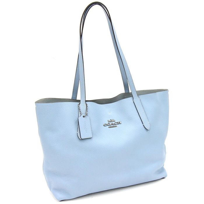 Coach COACH tote bag Hudson F67253 light blue leather ladies large ...