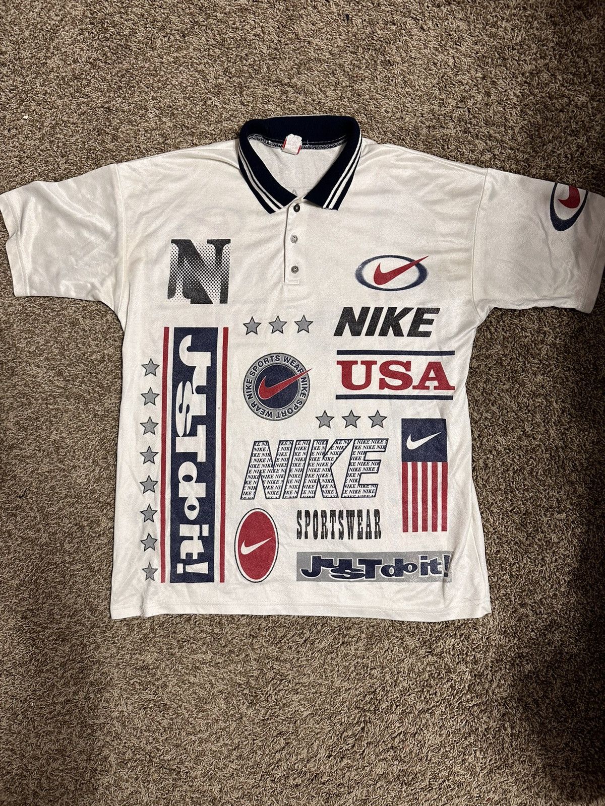 Nike × Vintage Vintage Nike bootleg polo shirt | Grailed