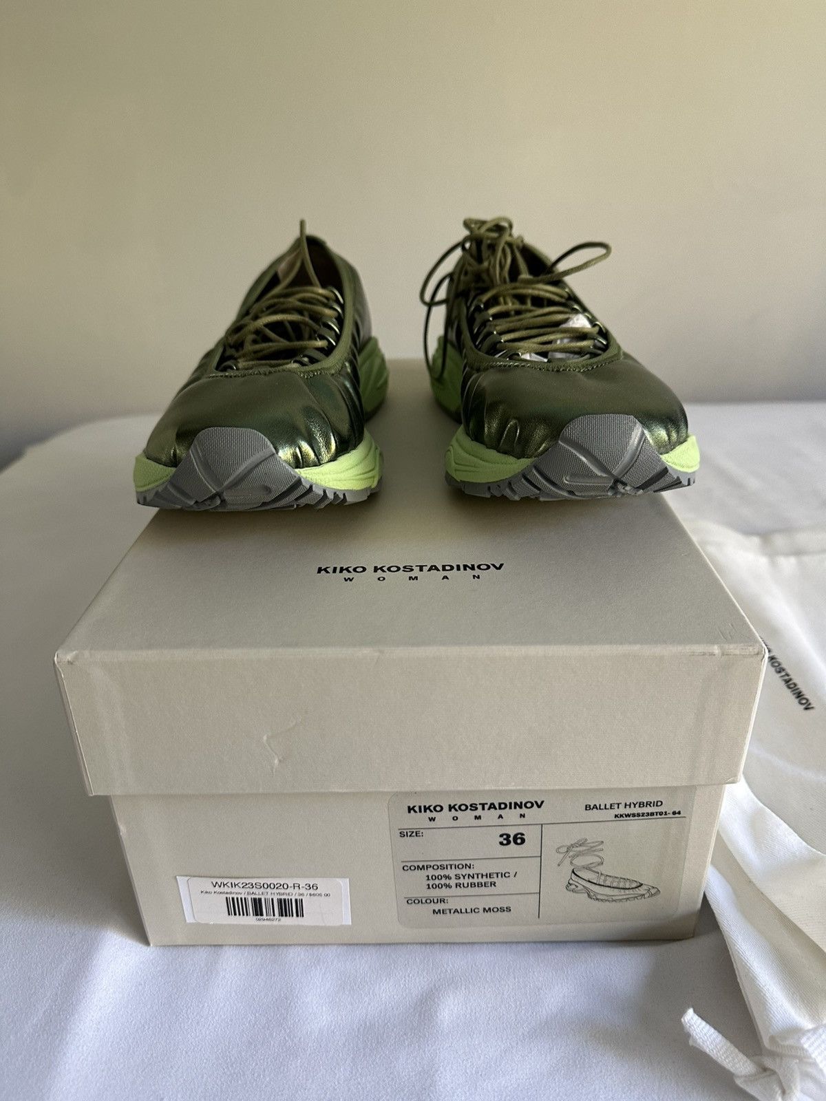 Asics × Kiko Kostadinov [NEW] SS23 Ballet Hybrid Shoes Metallic Moss ...