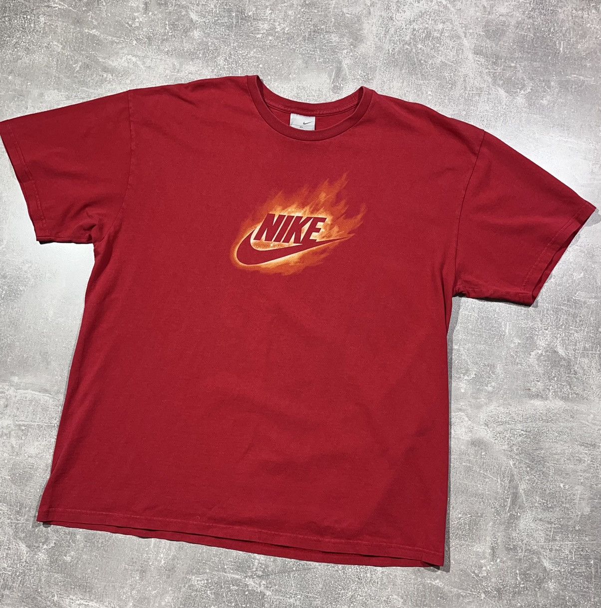 Nike × Streetwear × Vintage Rare Vintage Nike Fire Big Logo Oversized ...