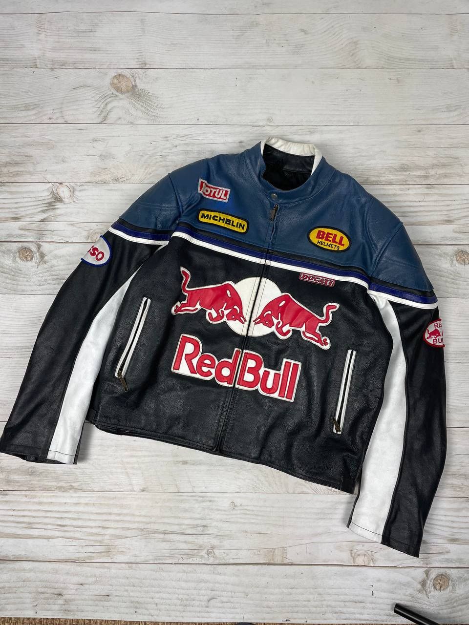 Red Bull Vintage Red Bull Ducati Leather Moto Jacket 90s Y2K | Grailed