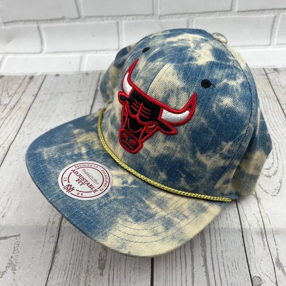 Mitchell & Ness Chicago Bulls NBA Denim Acid Wash Hat Snapback Cap Men ...
