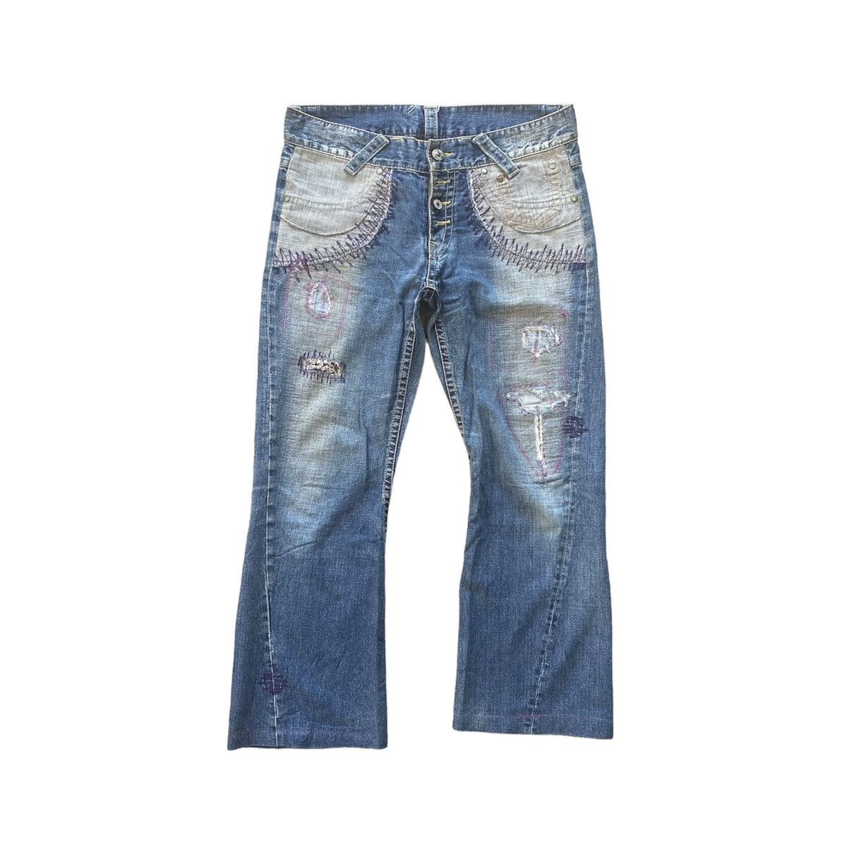 Distressed Denim Distressed denim reverse pocket design | Grailed