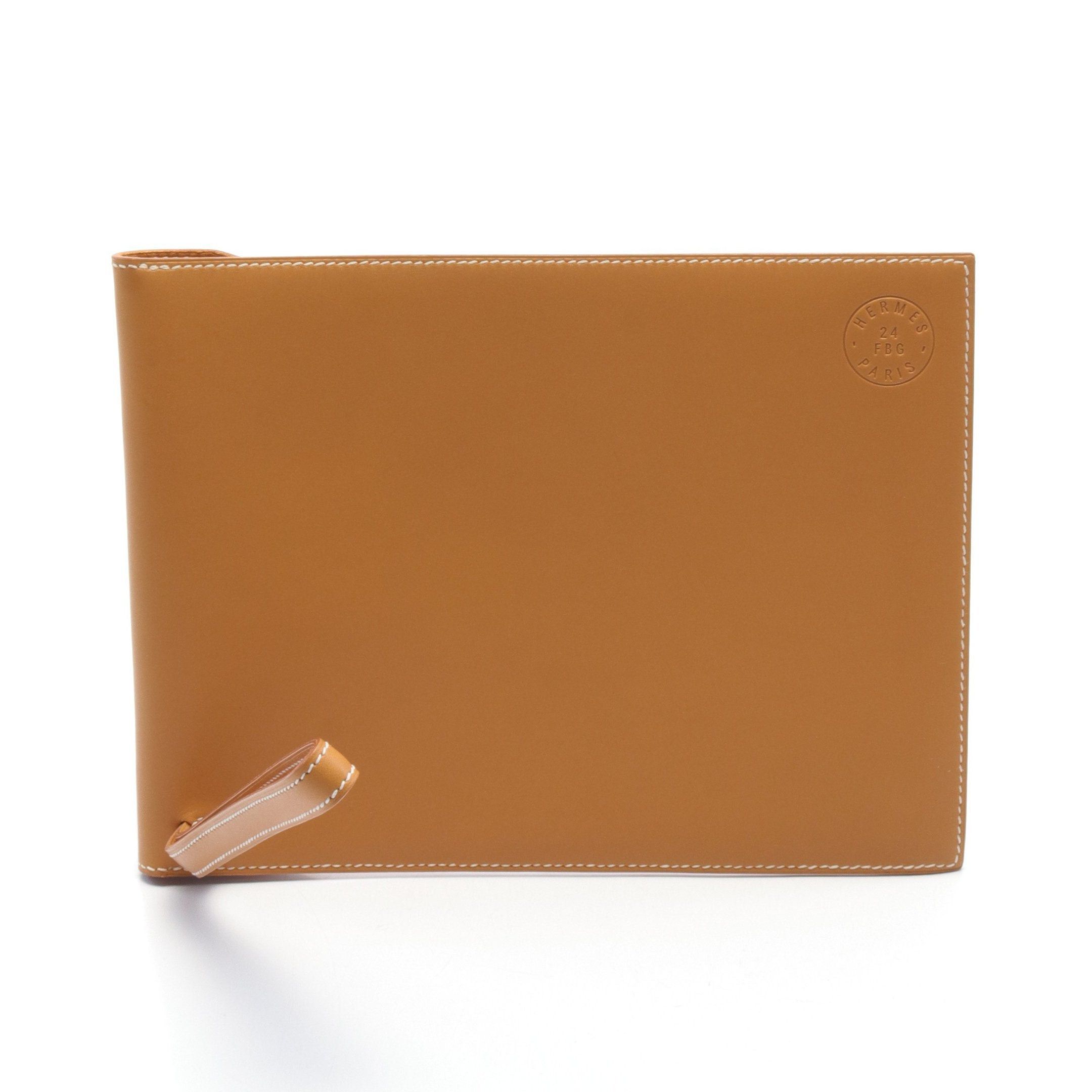 Hermes Hermes Clutch Bag Box Calf Light Brown With Hand Strap G Stamp ...