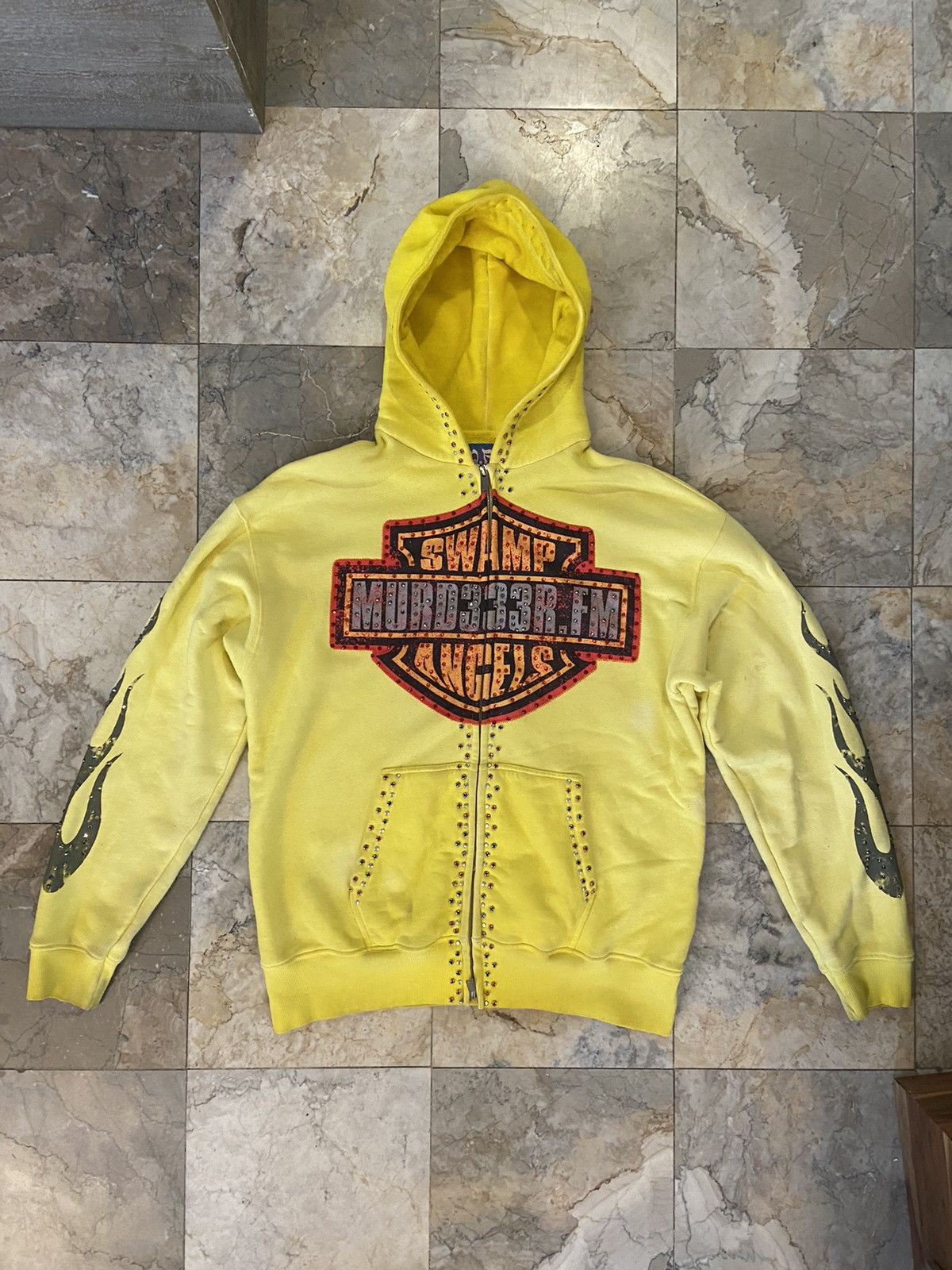 Streetwear × murd333r.fm Murder FM Chopper Harley Zip Up Hoodie | Grailed