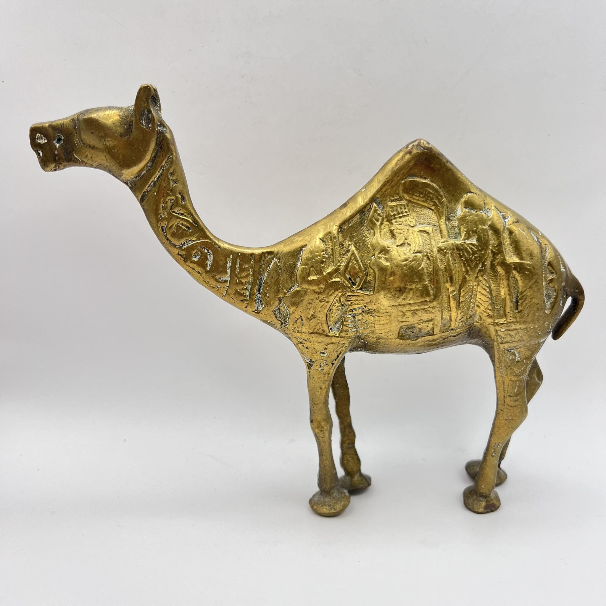 Vintage Large Vintage Brass Egyptian Etched Figure Statue Camel Home | Grailed