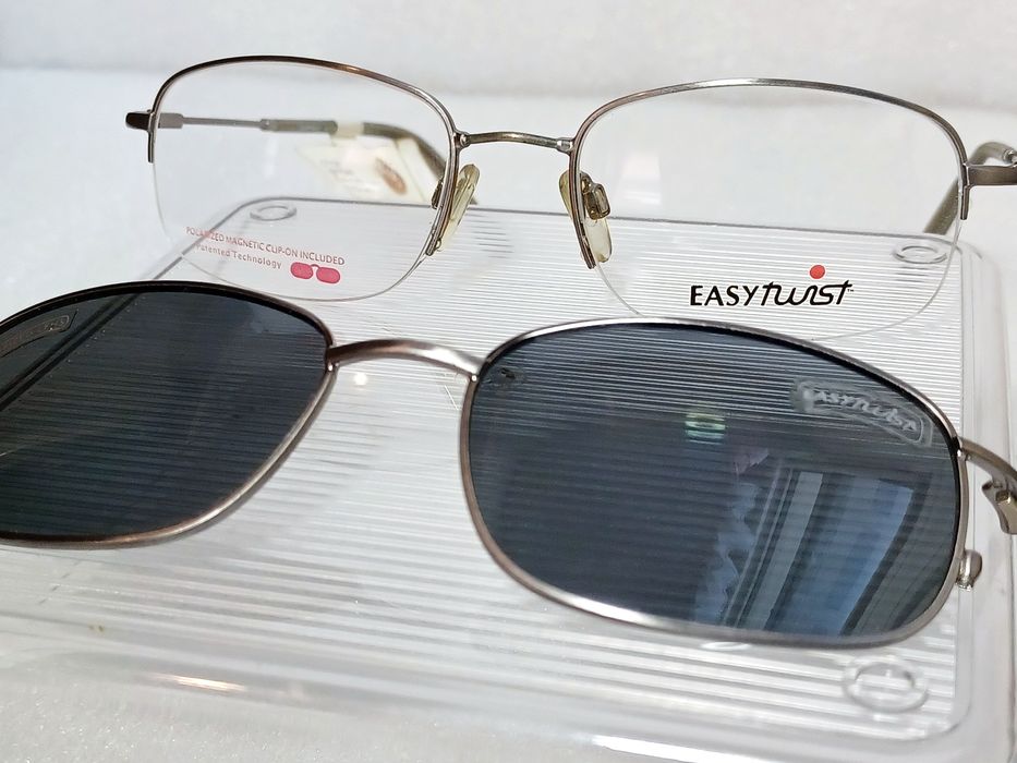 Walmart NWT EasyTwist 131 Silver Aviator Polarized Half-Rim Glasses ...