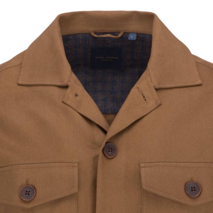 Designer GUIDE LONDON Casual Cotton Overshirt In Tobacco | Grailed