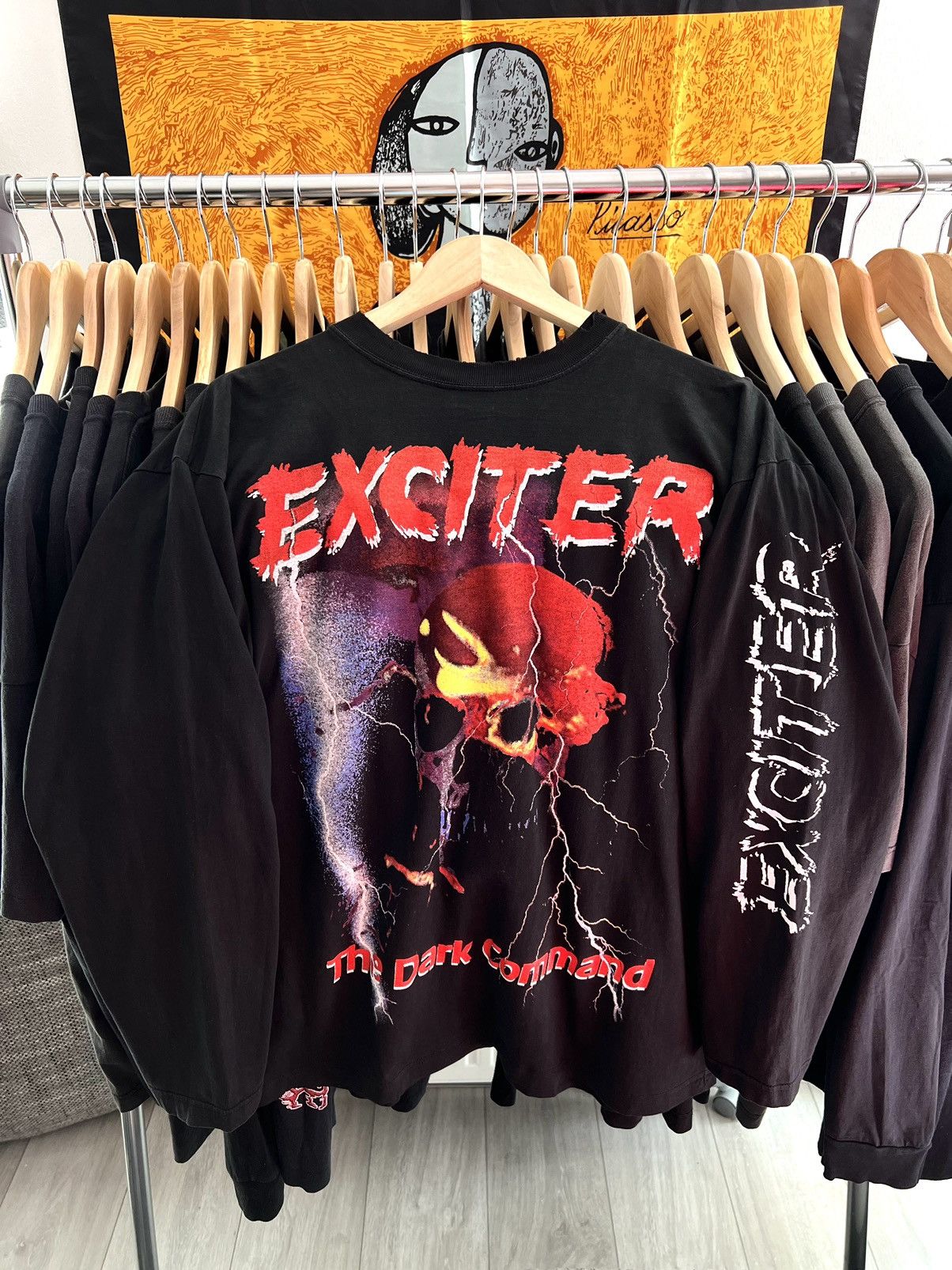 Band Tees × Vintage Exciter 1997 The Dark Command Metal Band Longsleeve ...
