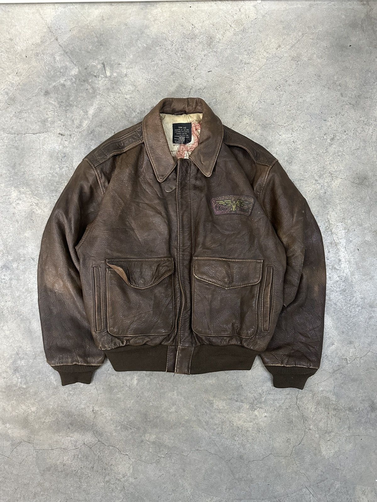 Vintage Vintage 80s Avirex Type-A2 Flight Leather Jacket | Grailed