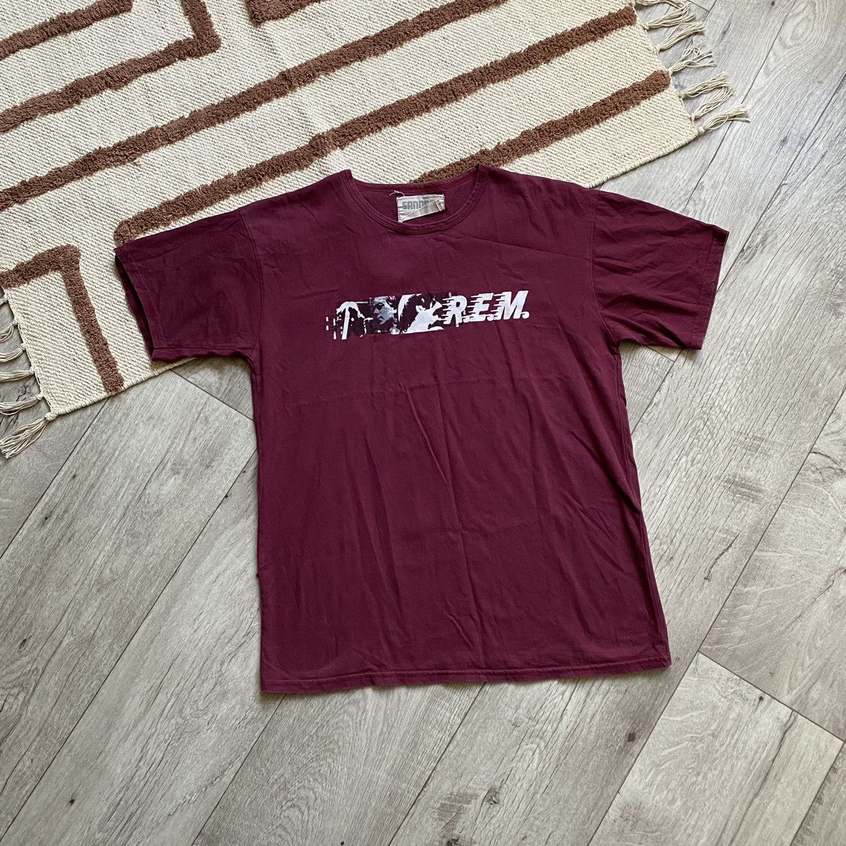 Band Tees × Streetwear × Vintage R.E.M. BAND Y2K FACES PRINT SANDBAG T ...