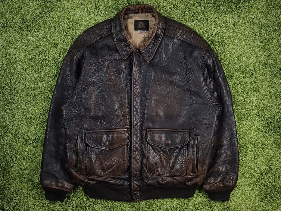 Vintage Avirex A2 A-2 Leather Bomber Aviator Jacket | Grailed