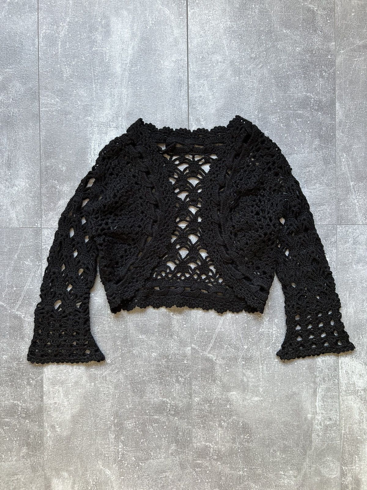 Vintage Vintage mesh knit avant garde crop top issey miyake style | Grailed