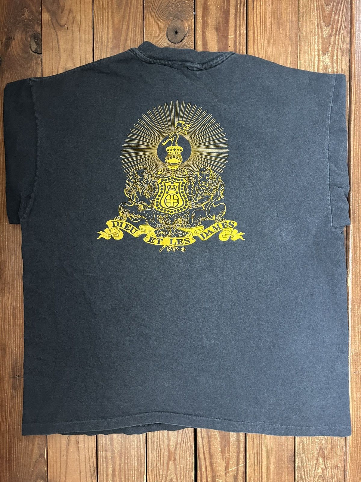 Vintage Vintage 90s Lambda Pledge Class Faded Black Tee Shirt | Grailed