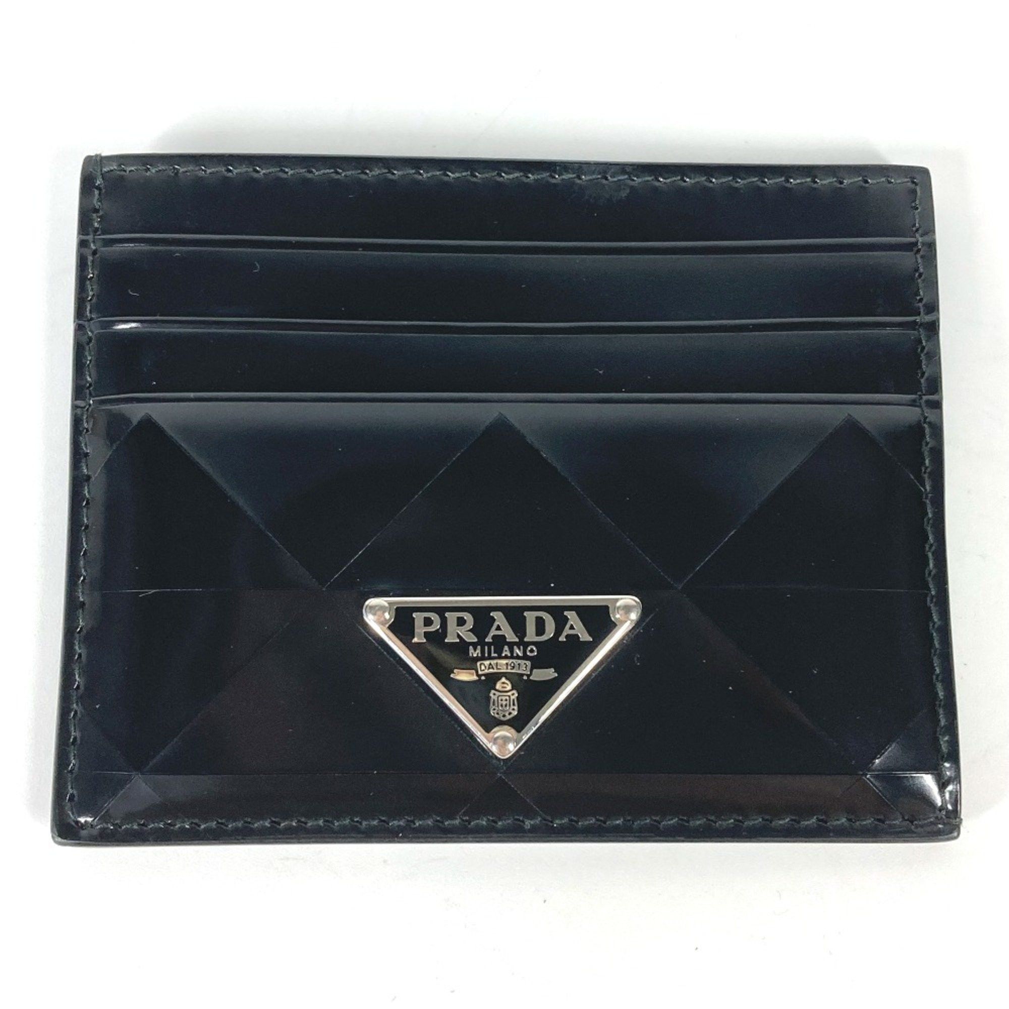Prada PRADA 2MC223 triangle logo triangle logo plate Pass Case Card Case Card Case Black | Grailed