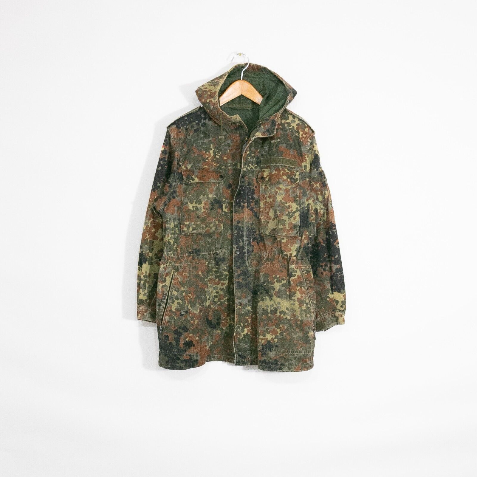 Bundeswehr × Vintage Vintage German Army Parka Mens XL Flecktarn Camo ...