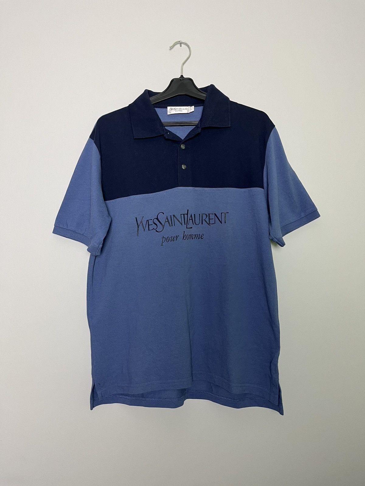 Streetwear × Vintage × Yves Saint Laurent Yves saint Laurent polo tshirt big logo | Grailed