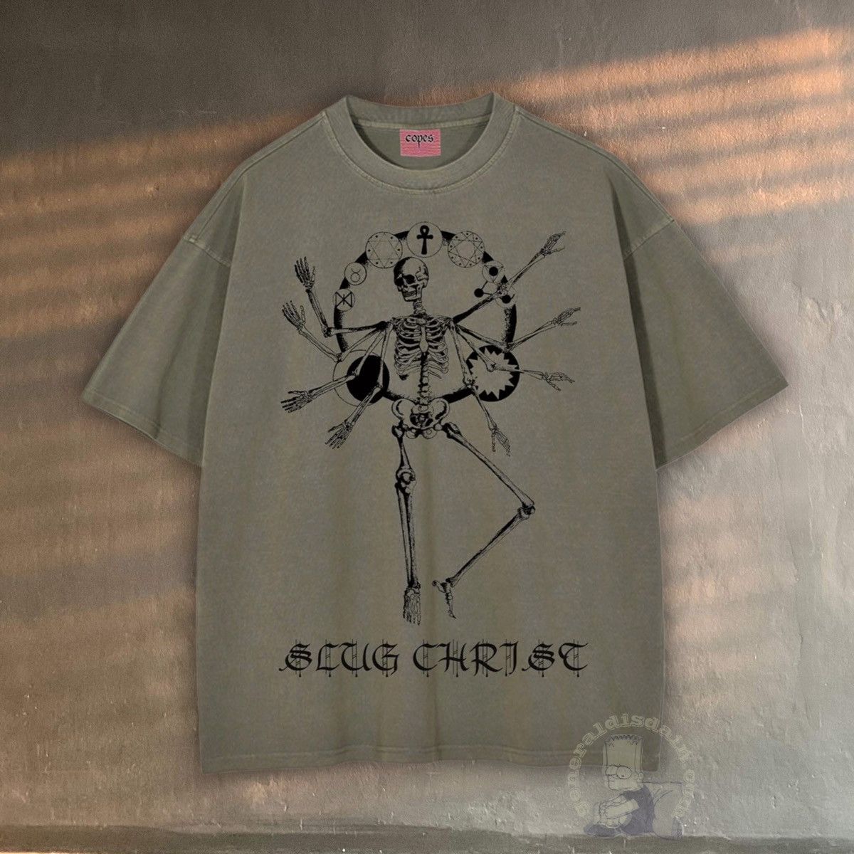 Streetwear copes x Slug Christ shaeol tee very swag green vintage wash ...
