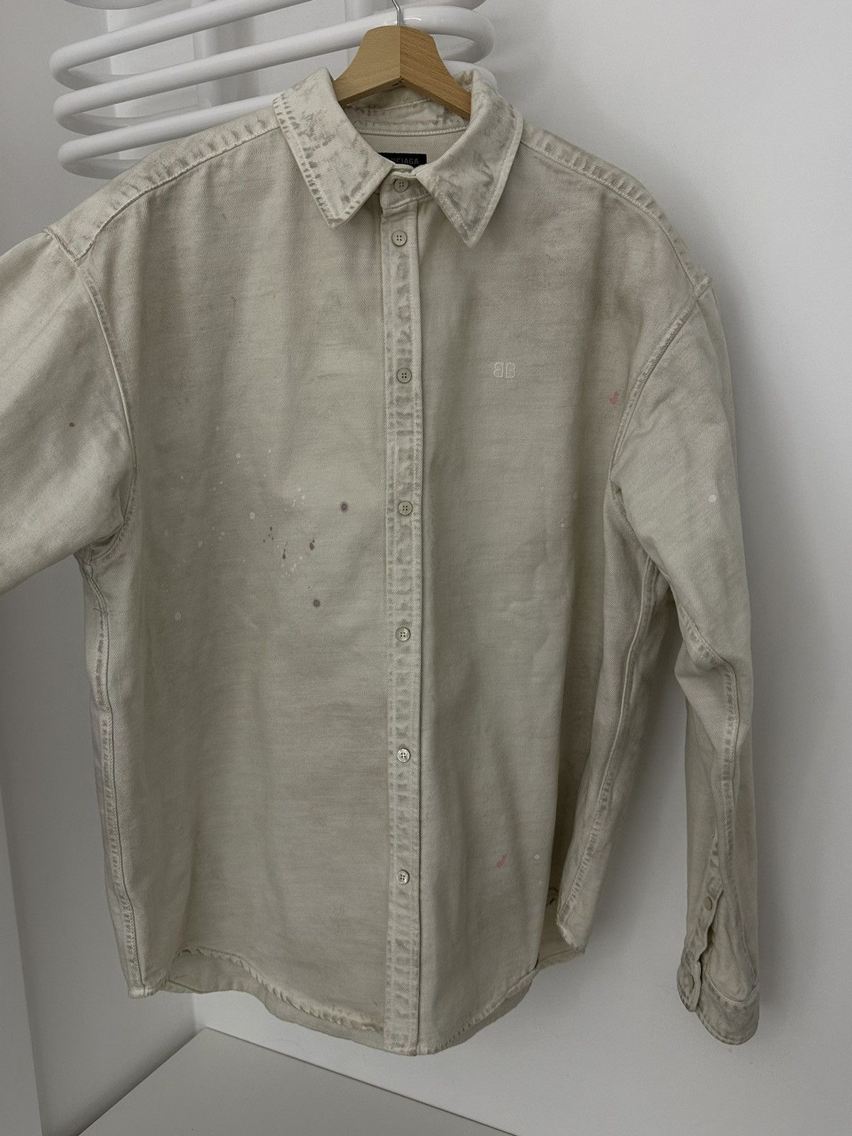 Balenciaga Balenciaga Paint stains worker shirt | Grailed