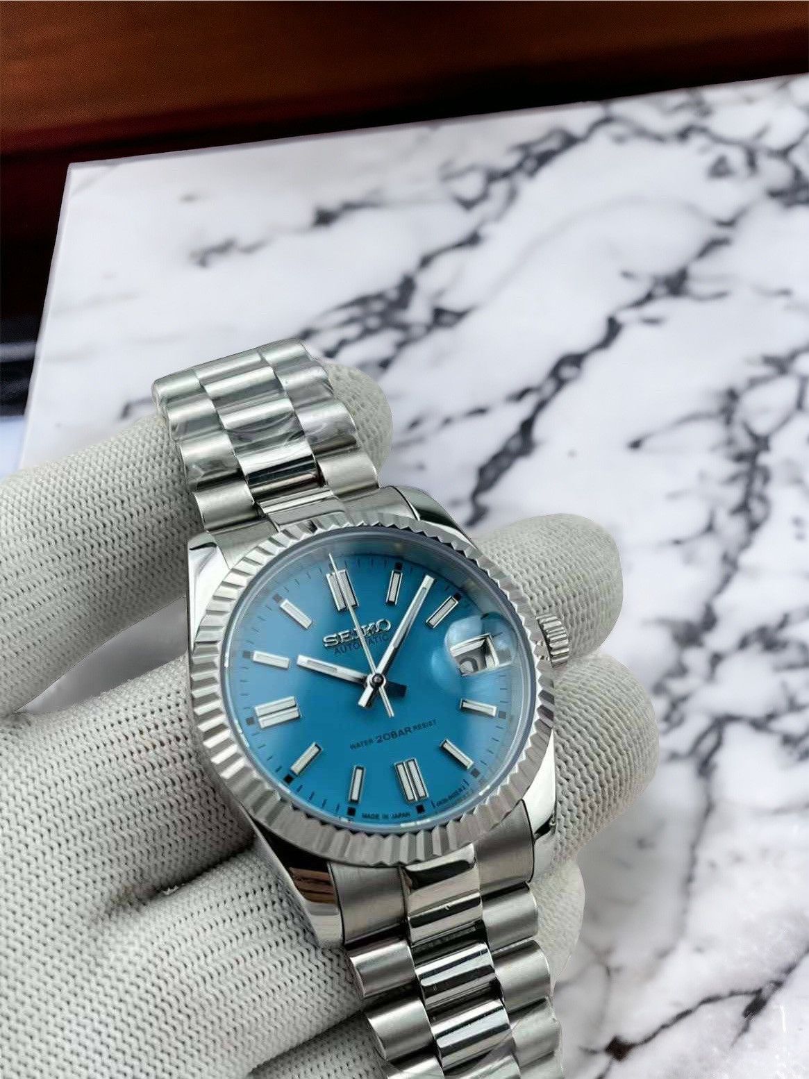 Japanese Brand × Seiko × Watch Seiko Mod Datejust Tiffany Blue ...