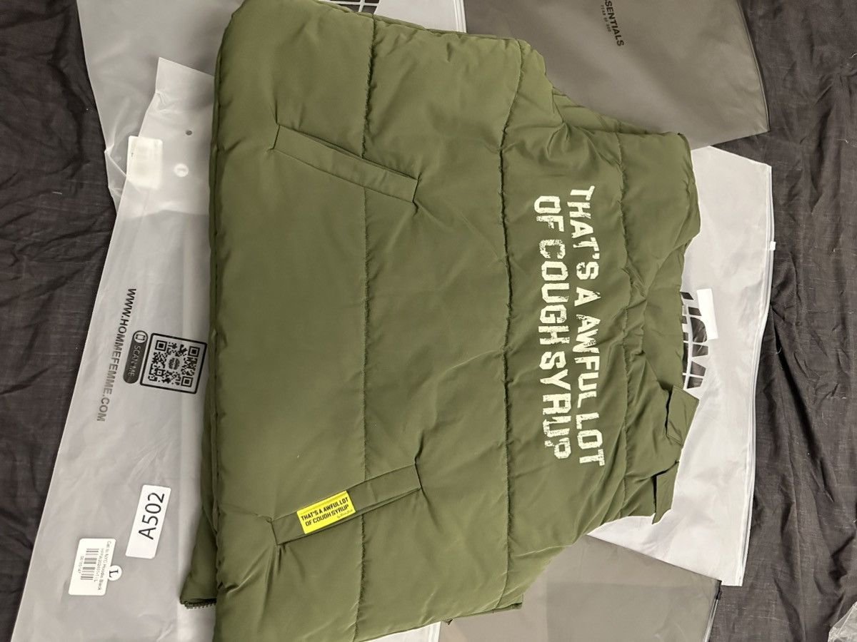 Awful Lot of Cough Syrup Green ALOCS Puffer Vest | Grailed