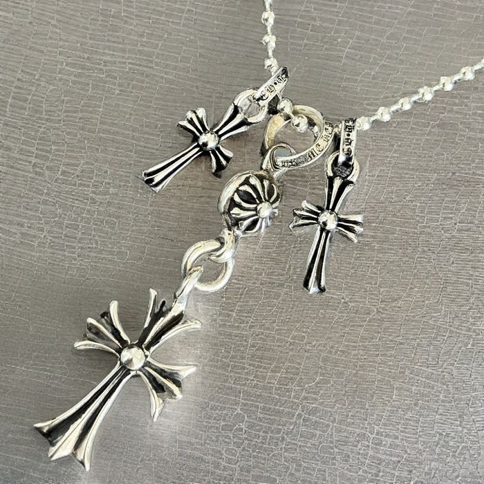 Chrome Hearts Chrome Hearts Triple Cross Necklace With Ball Chain | Grailed