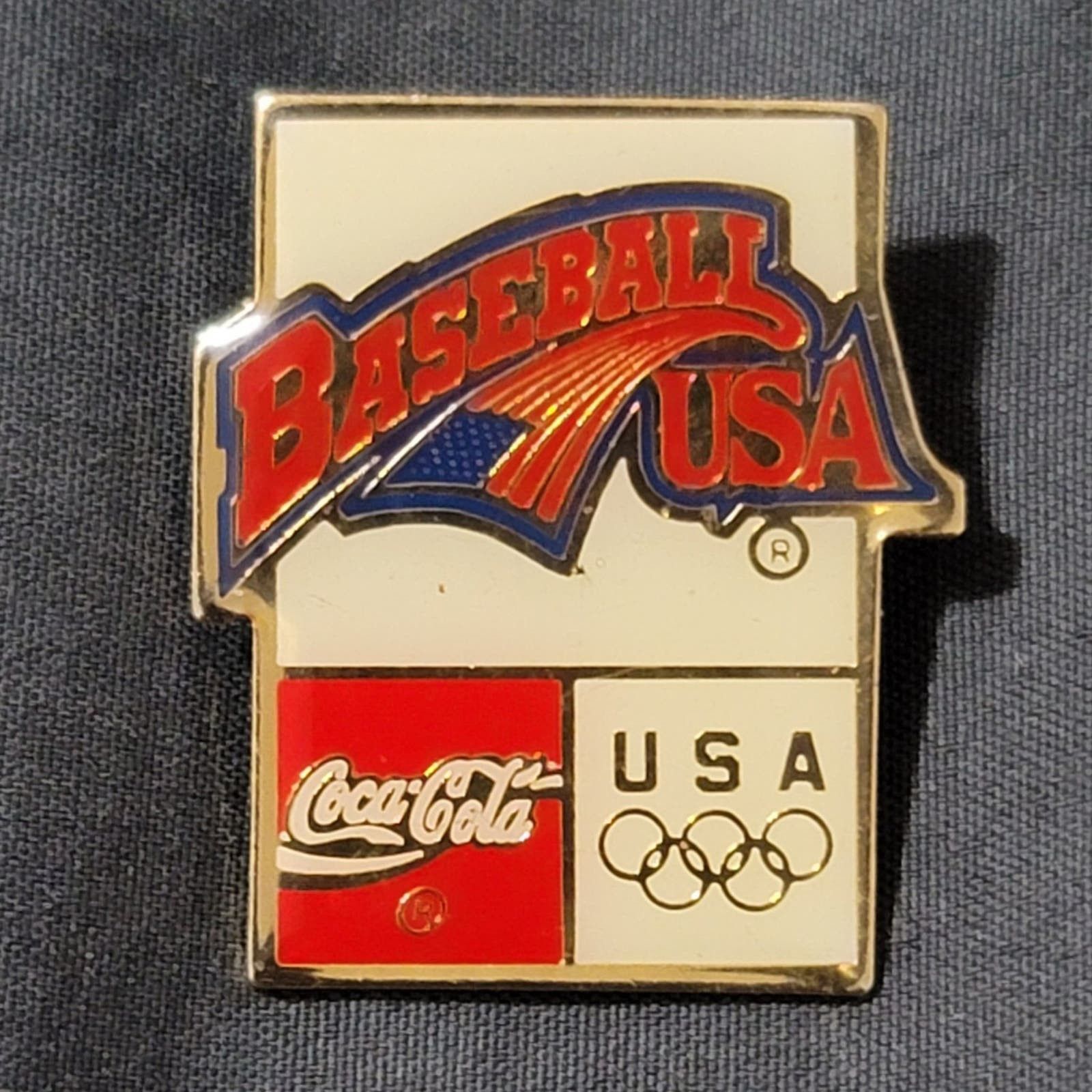Coca Cola Vtg 1992 Coca-Cola Barcelona Olympics USA Baseball Team Pin ...