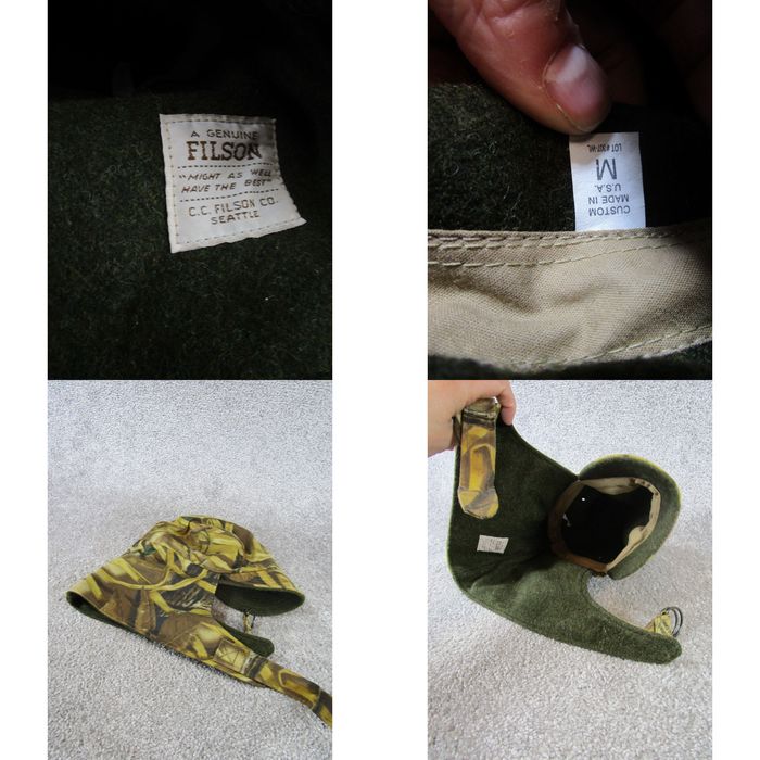 Filson Filson Hat Cap Trapper Waxed Canvas Wool Lined Fowl Weather ...