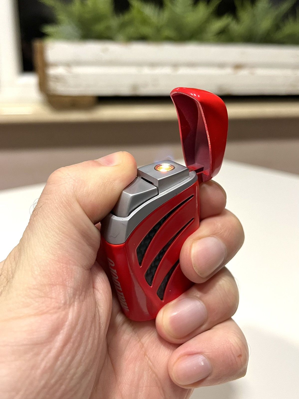 Vintage Y2K MARLBORO RED CARBON METAL PUNK ROCK TURBO LIGHTER 2000S ...