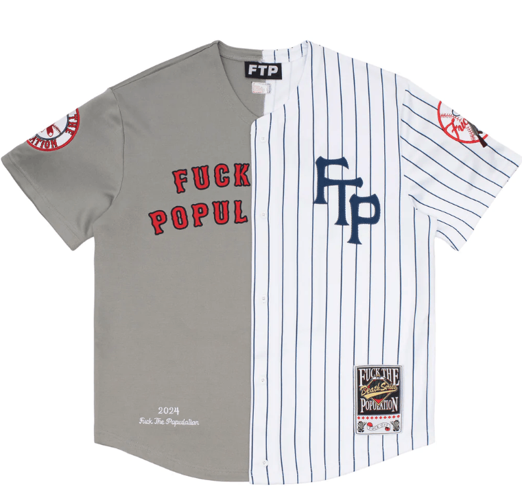 Fuck The Population FTP Rivals Baseball Jersey Gray XL | Grailed