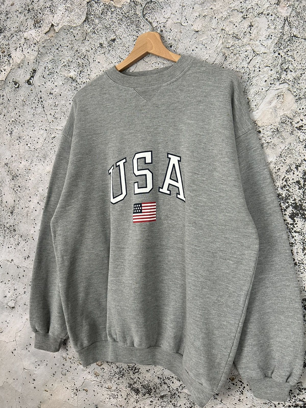 Streetwear × Vintage Vintage USA Spellout Boxy Crewneck 90s Hype ...